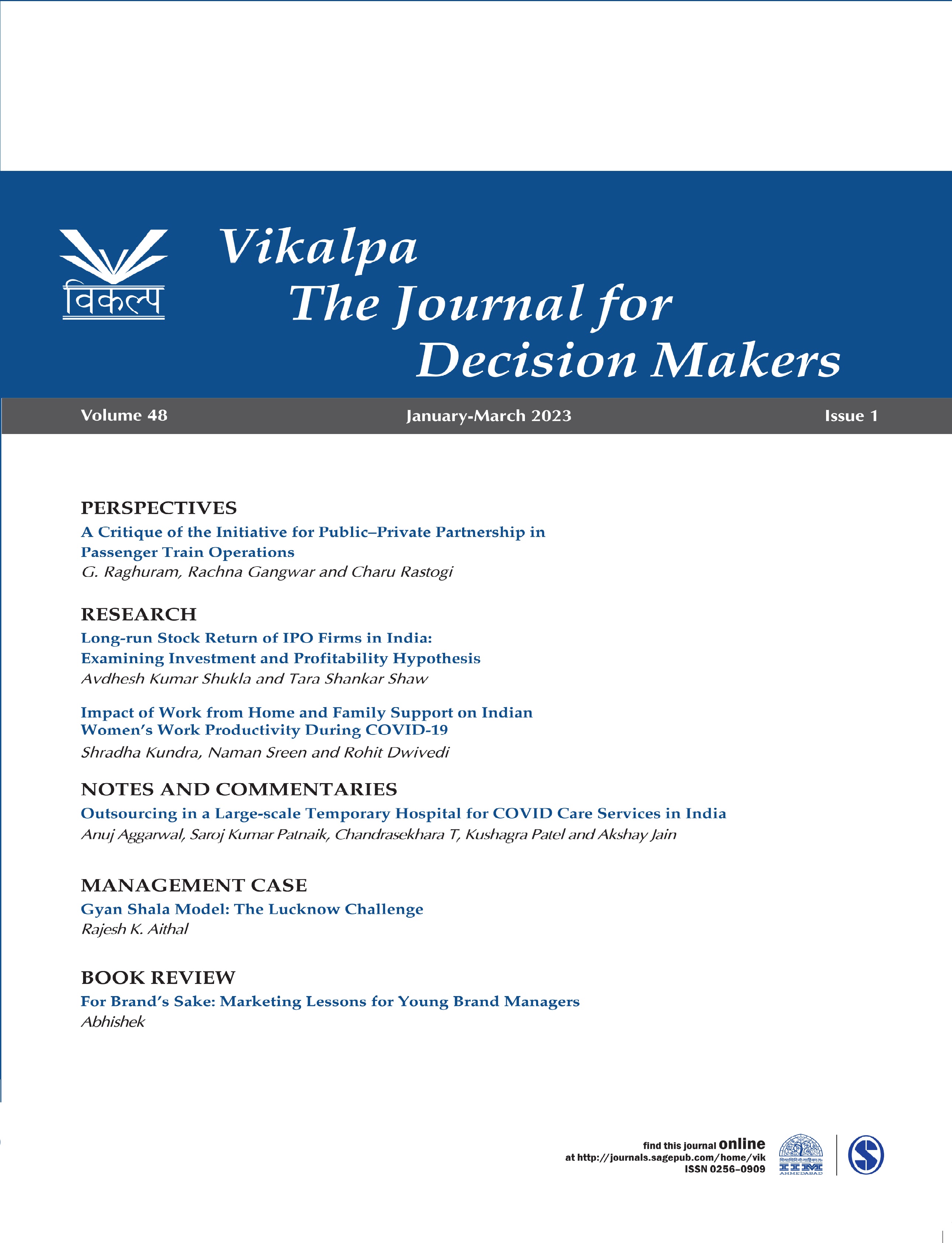 Vikalpa: The Journal for Decision Makers